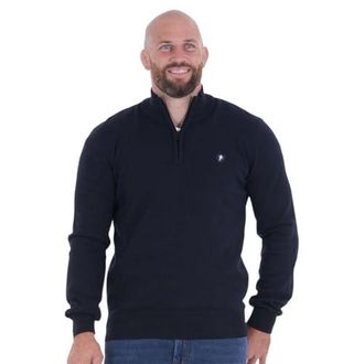 Ruckfield Sweat zipp&eacute; en Coton m&eacute;lang&eacute; Marine uni avec Une Coupe Droite - Taille 5X_l