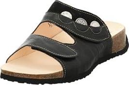 Think Damen MIZZI chromfrei gegerbte nachhaltige Pantolette, SCHWARZ/KOMBI 0000