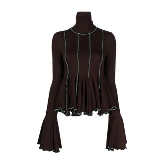 Siedres Renti Rollkragenpullover - - Knitwear - Damen - Braun - XS