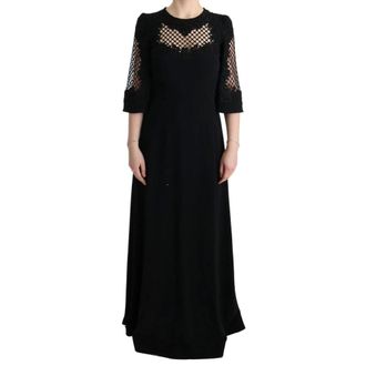 Dolce & Gabbana Femme, Robes, Noir, Taille: 34 FR Stretch Shift Long Maxi Dress