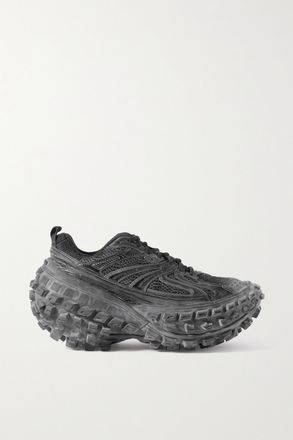 Balenciaga Bouncer Sneakers Aus Mesh Und Gummi Mit Plateau - Schwarz