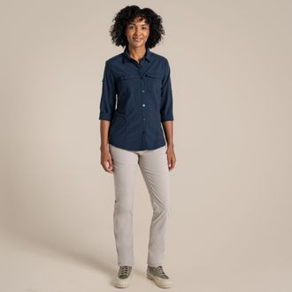 Craghoppers Adventure III Hemd f&uuml;r Damen Lang&auml;rmlig (Marineblau)