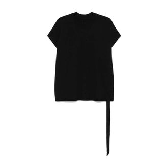 Rick Owens Schwarzes Baumwolljersey-T-Shirt - - Tops - Herren - Schwarzk - XL