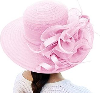 Generic Chapeau de soleil en maille pour printemps et &eacute;t&eacute; - Chapeau &agrave; large bord pour femme - Temp&eacute;rament - Robe de mari&eacute;e - Chapeau pour femme - Randonn&eacute;e, r