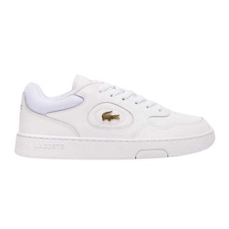 Lacoste Lineset Sneaker f&uuml;r Damen, Leder, Flach (Wei&szlig;/Gold)