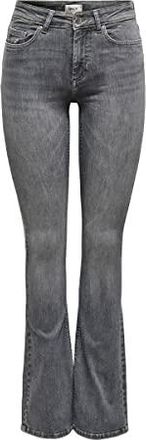 Only ONLBLUSH Mid Flared TAI0918 Noos Jeans, Denim Gris, M Femme