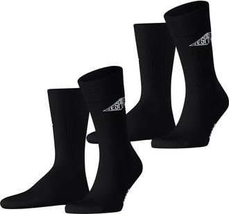 Esprit Herren Socken Unisex Logo Multipack M So Baumwolle gemustert 2 Paar, Schwarz Black 3000, 39-42