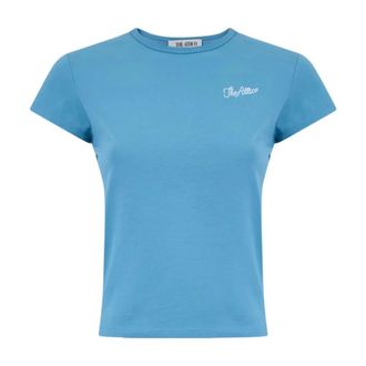 The Attico Logo-besticktes T-Shirt - - Tops - Damen - Blau - XS