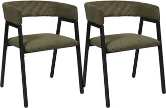 The Home Deco Factory Fauteuil Design Cotele Scott Vert - Lot De 2