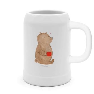 Mr. & Mrs. Panda Bierkrug B&auml;r Kaffee - Geschenk, Bierkrug Steingut, Teddy, Welt retten, Morgenroutine, 0, 500ml, Teddyb&auml;r, Steinkr&uuml;ge