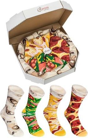 Rainbow Socks Pizza MIX Hawaïenne Italienne Peppéroni Femme Homme - 4 Paires Chaussettes - Taille 36-40