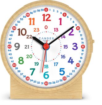 Cander Berlin MNU 1109 S Kinderwecker Wecker Kinder lautlos Holzoptik geräuschlos Licht Snooze Tischuhr Beleuchtung Kinderzimmer Jungen Mädchen, 10,8 cm