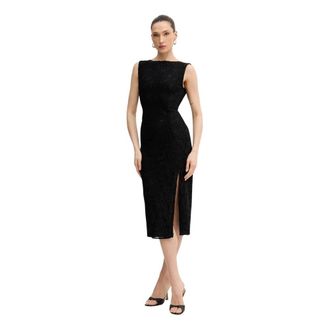 Pinko Spitzenkleid mit Seitenschlitz - - Dresses - Damen - Schwarzk - M