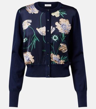 Erdem Cardigan en laine &agrave; fleurs