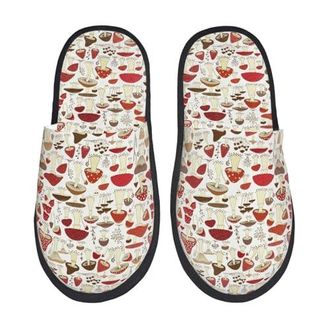 Generic Pantoufles De Voyage Champignons De Dessin Anim&eacute; Unisexe Pantoufles En Feutre Cozy Chaussons Invit&eacute;s Pour Automne Spa Invit&eacute; M