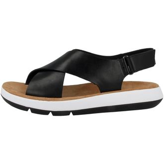 Clarks Damen Jemsa Cross Sandale, Black Leather, 36 EU