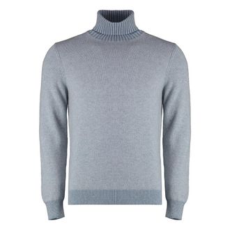 Malo Luxuri&ouml;ser Cashmere Rollkragenpullover - - Knitwear - Herren - Blau - 3XL