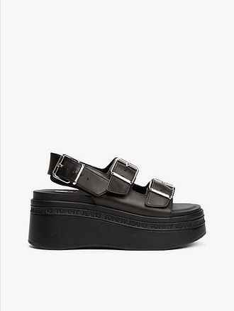 Tommy Hilfiger Sandales en cuir compensées
