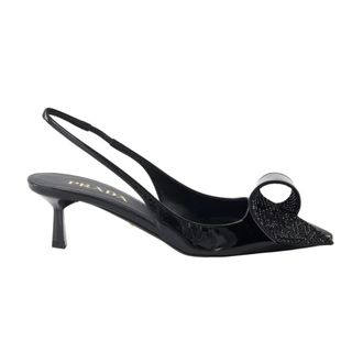 Prada Pumps aus Lackleder mit elastischem Riemen - - Shoes - Damen - Schwarzk - 36 EU