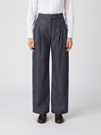Brunello Cucinelli Weite Bundfaltenhose aus Baumwollmischgewebe