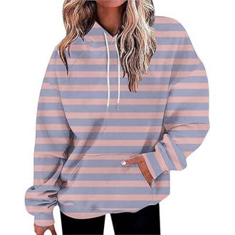 Generic Sweat &agrave; capuche surdimensionn&eacute; pour femme - Grande taille - Pull &agrave; manches longues - V&ecirc;tements dautomne avec poche - Sweat-shirt l&eacute;ger pour femme, vio