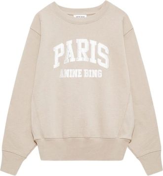 Anine Bing Femme, Sweatshirts et sweats &agrave; capuche, Beige, Taille: 38 FR Harry Shrunken SweaT-shirt