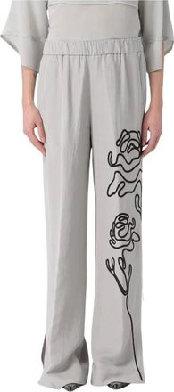 Liviana Conti Femme, Pantalons, Gris, Taille: 38 FR Wide Pantalons