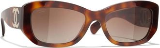 Chanel Rechteckige Sonnenbrille - - Accessories - Damen - Braun - 55 MM