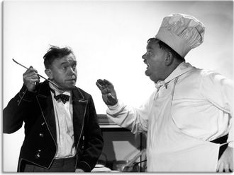 Artland Wanddeko Leinwand Bilder Wandbild 80x60 cm Dick Doof Die Leibköche seiner Majestät Film Filmszene Stars T1OC