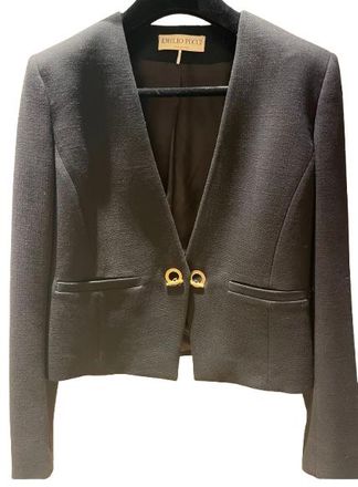 Emilio Pucci Pucci Black Virgin Wool Crepe Jacket Size S