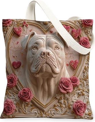 Generic Cane Corso Sac fourre-tout en toile pour le shopping 33 x 38 cm, sac d&eacute;picerie r&eacute;utilisable pour femme, motif animal de compagnie, d&eacute;coration cadeau