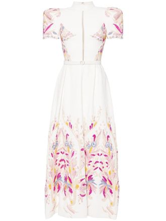 Saiid Kobeisy Maxikleid mit Perlen - Weiß