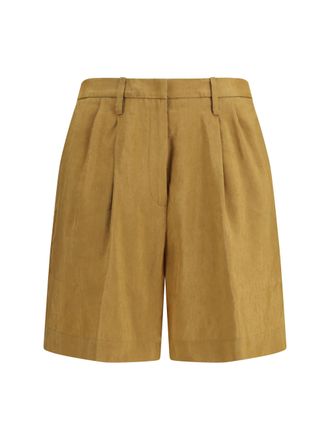 Forte_Forte Womens Bermuda Pants Gold Linen Trousers