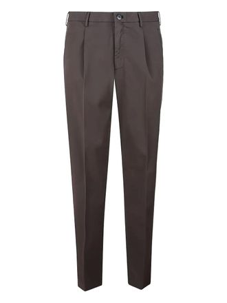 Incotex pantalon &agrave; design pliss&eacute; - Marron