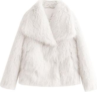 Generic 2026 Vestes dhiver pour femmes Faux manteau &agrave; manches longues Revers Shaggy Veste pardessus, Wh2., XS