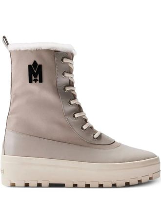 Mackage bottines lac&eacute;es Hero &agrave; logo strass&eacute; - Tons neutres