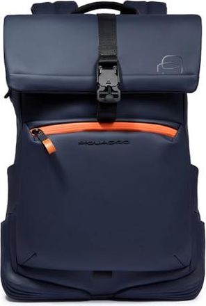 Piquadro Sac &agrave; dos r&eacute;sistant &agrave; leau - Compartiment pour ordinateur portable 14 pouces - Tissu de qualit&eacute; sup&eacute;rieure - Bleu - Homme