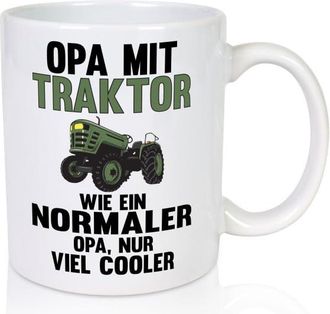 Generic Opa mit Traktor, wie normal,nur cooler | Opa | Traktor - Tasse Weiss - Kaffeetasse/Geschenk/Familie