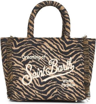 MC2 Saint Barth Femme, Sacs, Brun, Taille: ONE Size Sac en feutre de laine mélangée zèbre