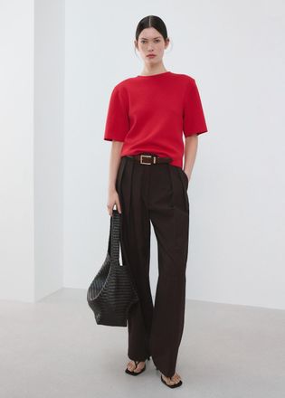 Mango Pull en maille &agrave; manches courtes rouge - Femme - XXS - MANGO