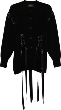 Simone Rocha cardigan à détail de ruban - Noir