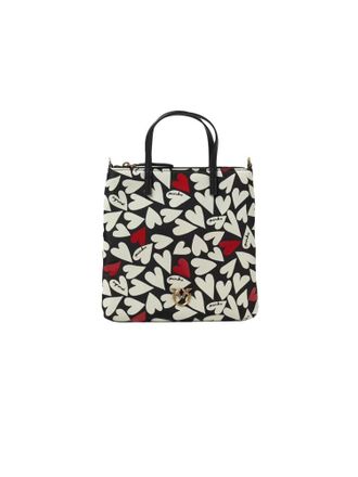 Pinko Womens Shopper Bag Black-Red-White Polyester Polyurethane Shopper-bags
