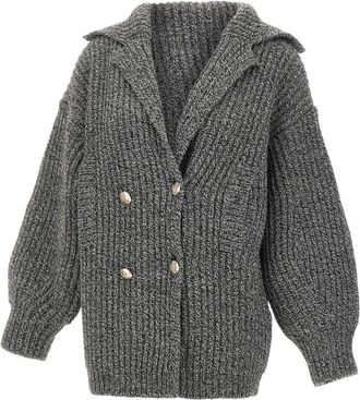 Liu Jo Femme, Pulls, Noir, Taille: 36 FR Manteau en Tricot de Laine