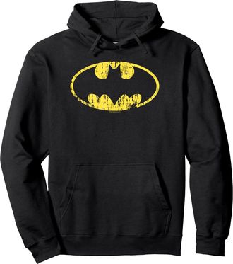 DC Comics Batman Classic Logo Distressed Pullover Hoodie