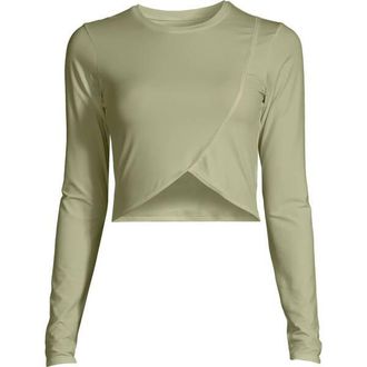 Casall Damen Shirt Overlap Crop Long Sleeve
