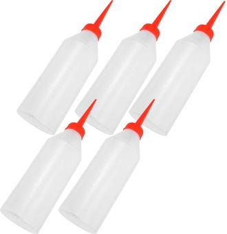 Angoily 5 St&uuml;ck N&auml;hmaschinen&ouml;ler 500 ml mit Langer Nadelspitzend&uuml;se Nachf&uuml;llbare &Ouml;l Quetschflaschen aus PE f&uuml;r Pr&auml;zise Schmierung von N&auml;hmaschinen und Schwer 