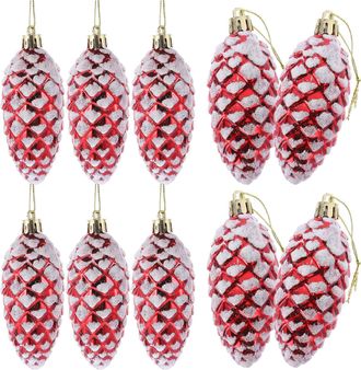 Valiclud 10st&uuml;cke Tannenzapfen-anh&auml;nger f&uuml;r Christbaum Weihnachtsschmuck zum Aufh&auml;ngen Bastelmaterial f&uuml;r Dekorationen H&auml;ngedeko f&uuml;r Feiertage Indoor und Outdo