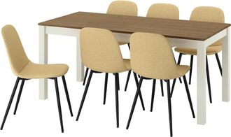 IKEA &Aring;LHULT / NORDMANSSK&Auml;R Tisch und 6 St&uuml;hle