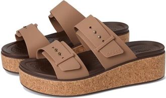 Crocs Femme Brooklyn Cork Buckle Sandales, Milk Chocolate, 33/34 EU