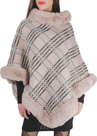 Queen Helena Cape dHiver pour Femme MC22-2 Beige, Taille unique